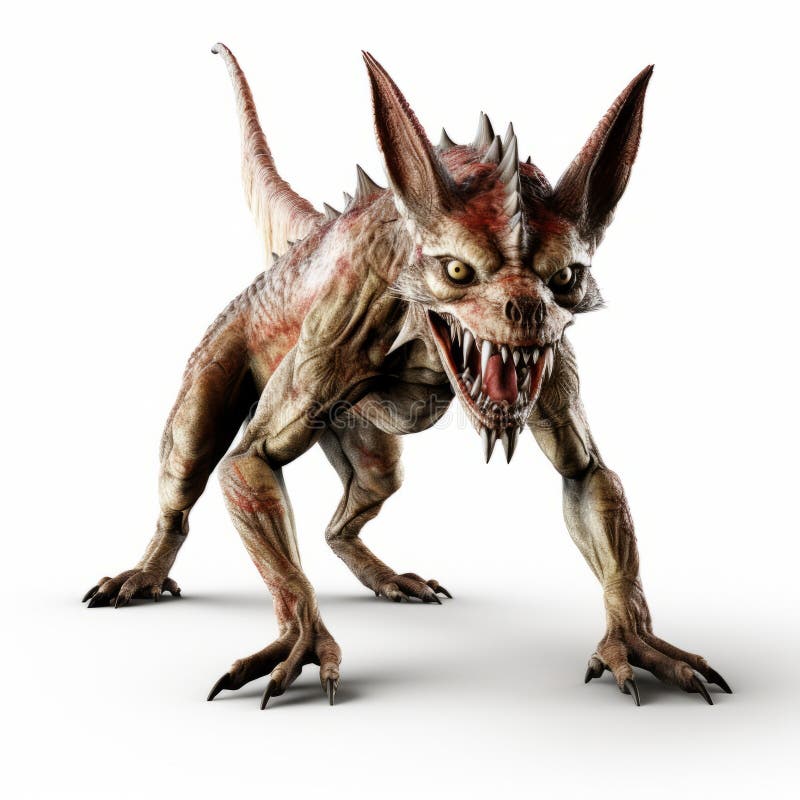 Hyper-realistic 3d El Chupacabra Monster on Isolated White Background ...