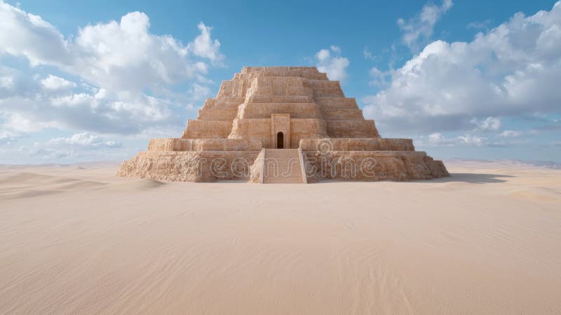 Ancient Desert Pyramid Architecture Stock Illustration - Illustration ...