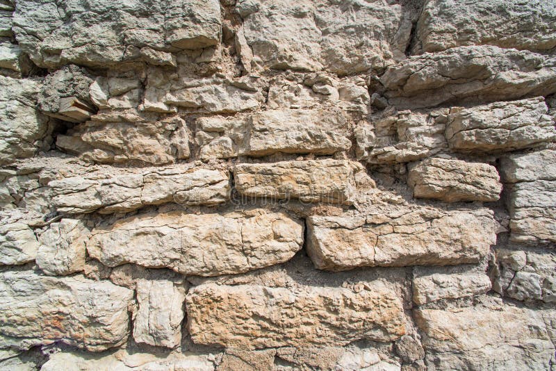 Ancient Destroyed Limestone Wall Stock Photo - Image of construction ...