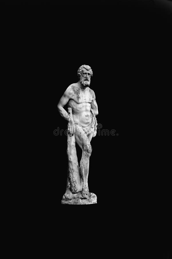 Ancient Destroyed Stone Statue of Hercules Against As Symbol of Power ...