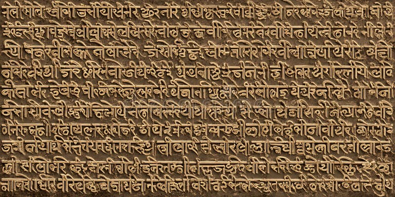 Ancient Devanagari Script Engraved on Stone Tablet, Historical Text and ...