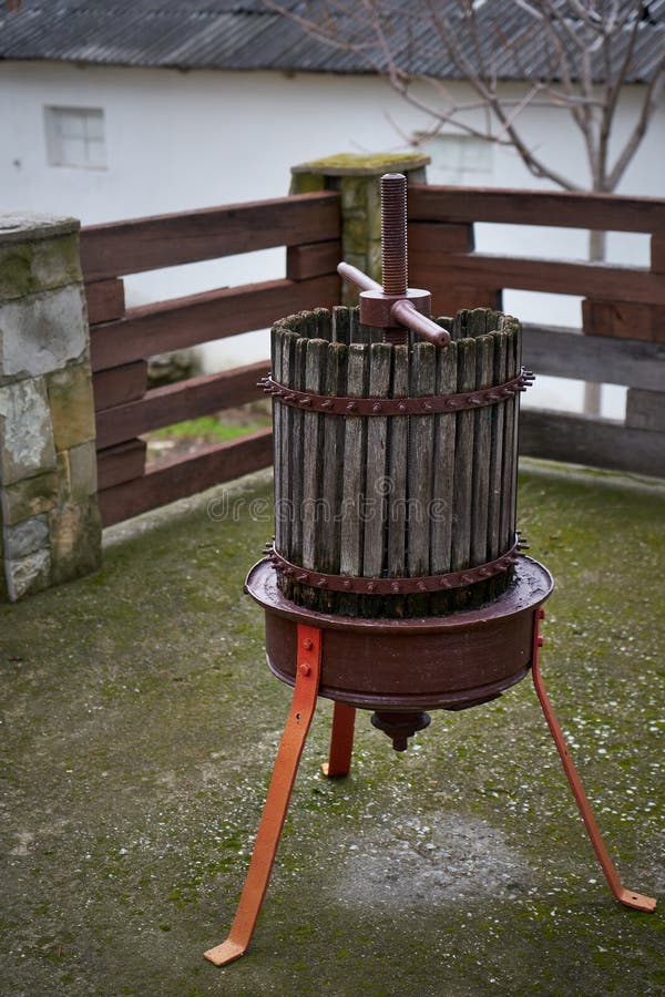 Ancient Device for Pressing Grapes. Stock Image - Image of industry ...