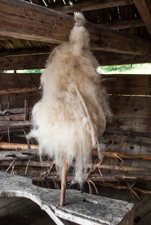 Ancient Device for Spinning Fleece Stock Photo - Image of manually ...