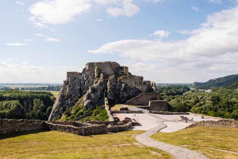 Ancient Devin Castle stock image. Image of stones, castle - 253731331