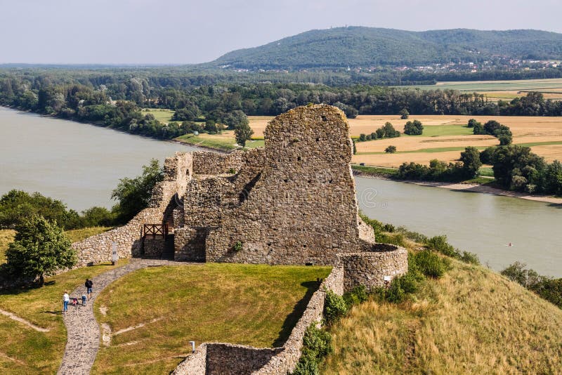 Ancient Devin Castle stock image. Image of history, slovakia - 253731485