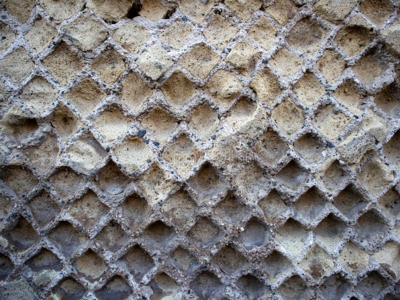 Ancient Diamond Brickwork Pattern Ruins in Pompeii Italy Stock ...