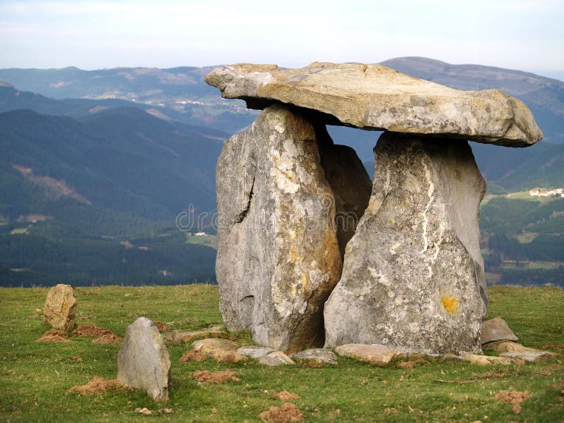Ancient Dolmen in Oiz Mountain Stock Image - Image of dolmen, mountain ...