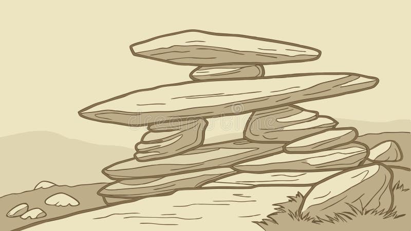 Ancient Dolmen Stone Structure Prehistoric Rocks Vector Design ...