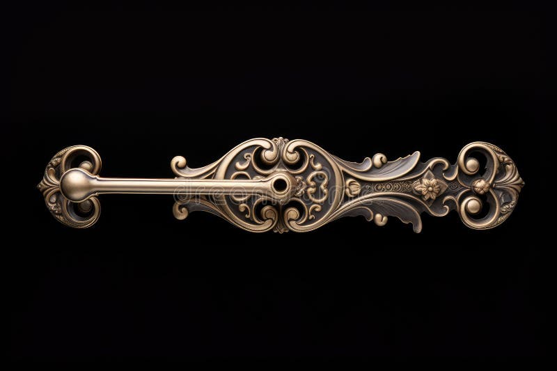 Ancient Door Handle on Old Door Stock Illustration - Illustration of ...