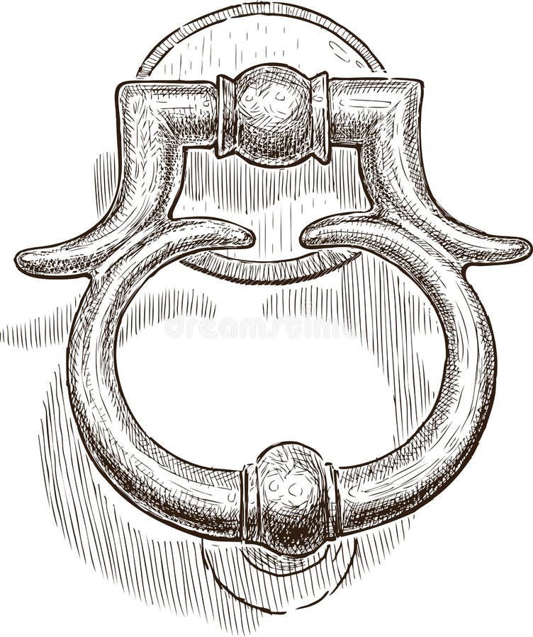 Ancient door handle stock vector. Illustration of ancient - 50602752