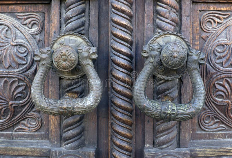 Ancient Locks on Wooden Door Stock Photo - Image of closeup, aged: 72104428