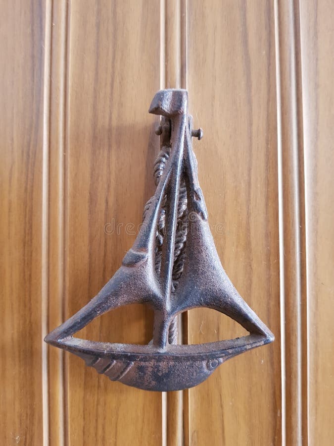 Iron Door Handle in the Shape of a Ship Stock Illustration ...