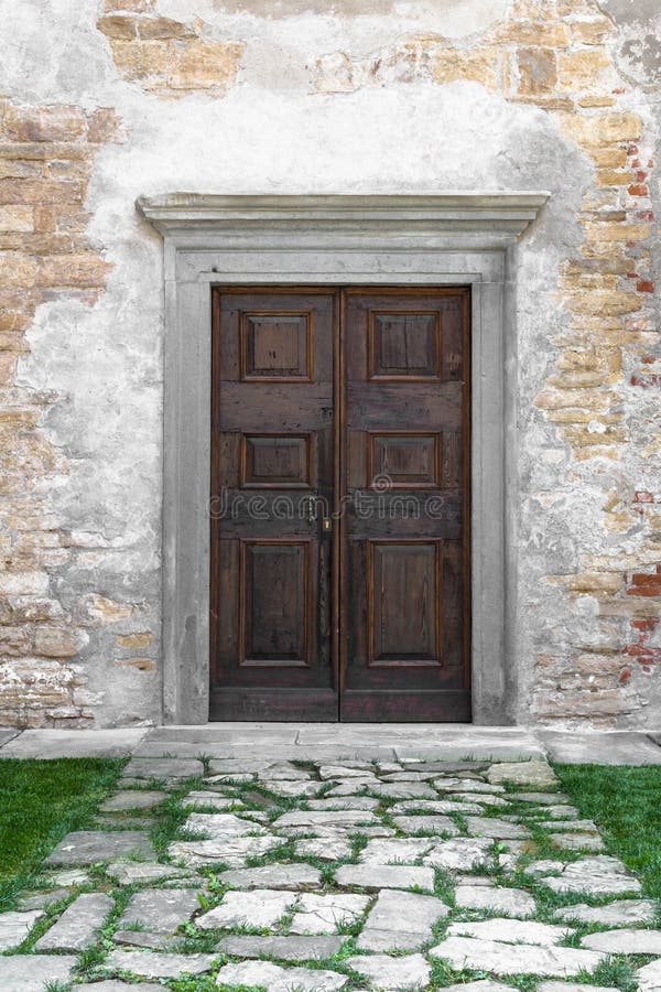 Ancient door stock image. Image of loggia, outside, gate - 55452413