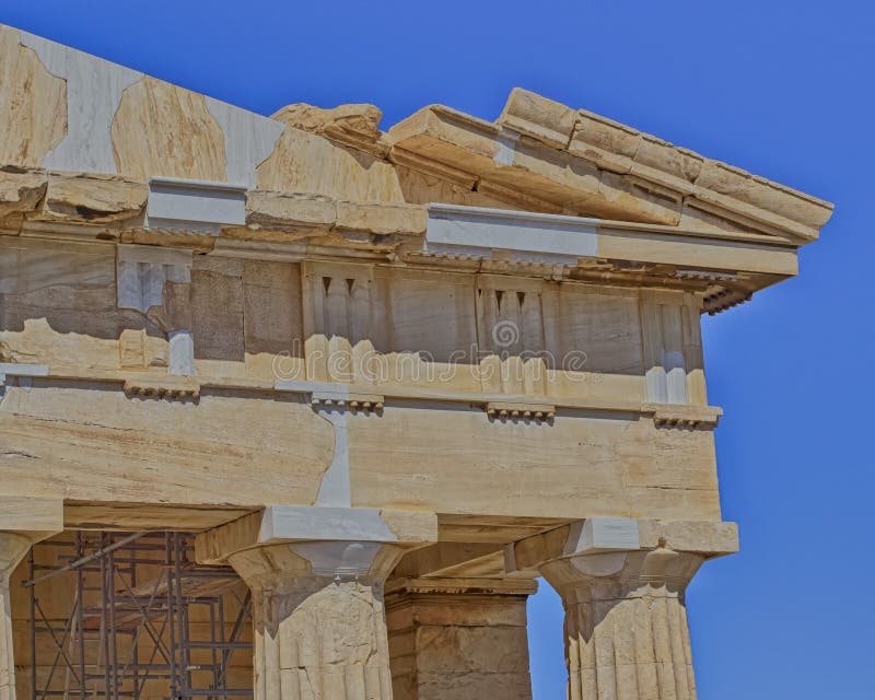 Ancient Doric Order Temple Detail Stock Image - Image of akropolis ...