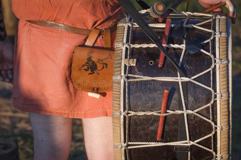 Ancient drum player stock image. Image of music, drummer - 58391947