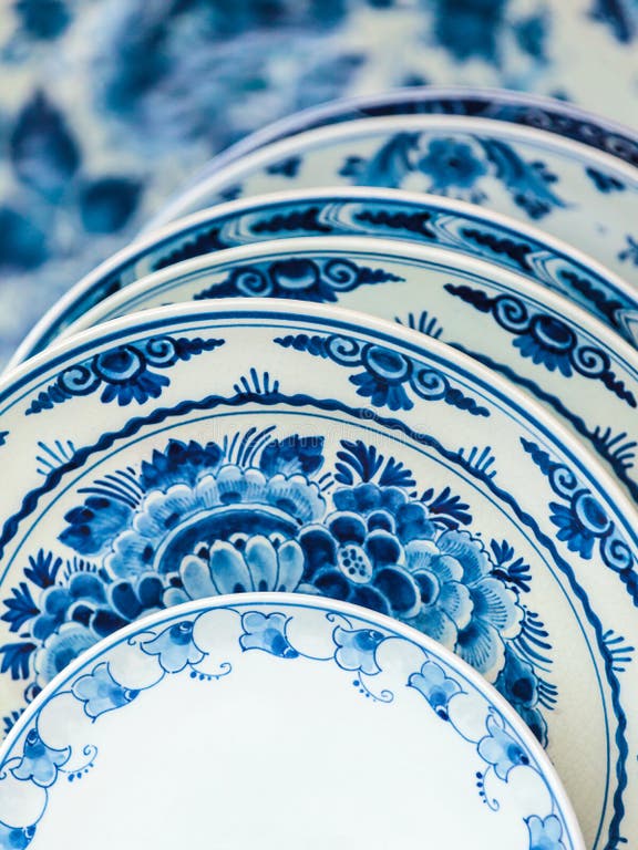 Ancient Dutch Dishware from Delft Stock Photo - Image of history ...