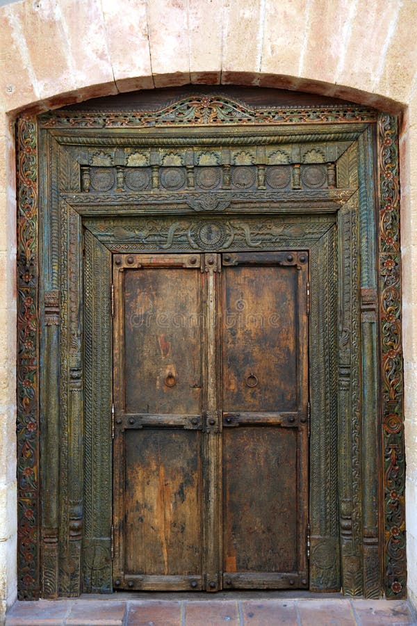 Eastern Wooden Door with Ornament. Islamic Ornament Stock Image - Image ...