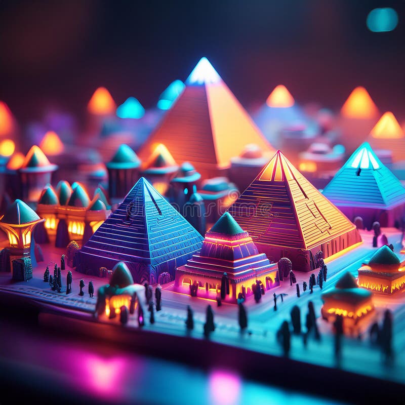 Ancient Egypt - a Bustling Scene in Ancient Egypt with Pyramids ...