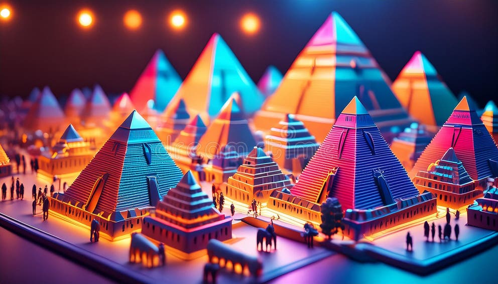 Ancient Egypt - a Bustling Scene in Ancient Egypt with Pyramids ...