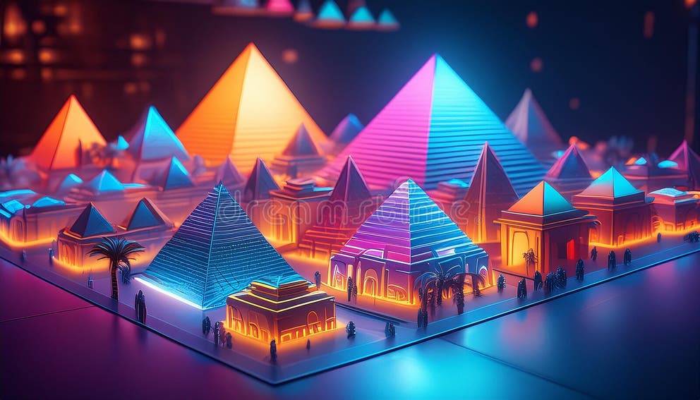 Ancient Egypt - a Bustling Scene in Ancient Egypt with Pyramids ...