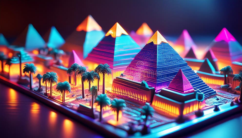 Ancient Egypt - a Bustling Scene in Ancient Egypt with Pyramids ...