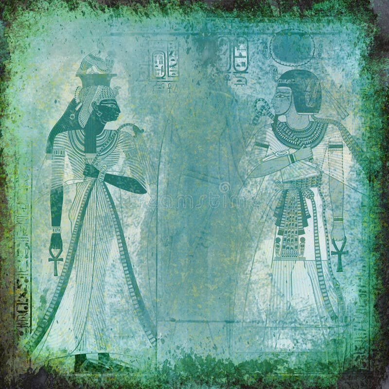 Ancient Egypt Green Wallpaper Stock Illustration - Illustration of ...