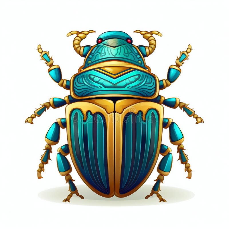 Ancient Egypt Scarab Beetle Isolated on White Background. Generative Ai ...