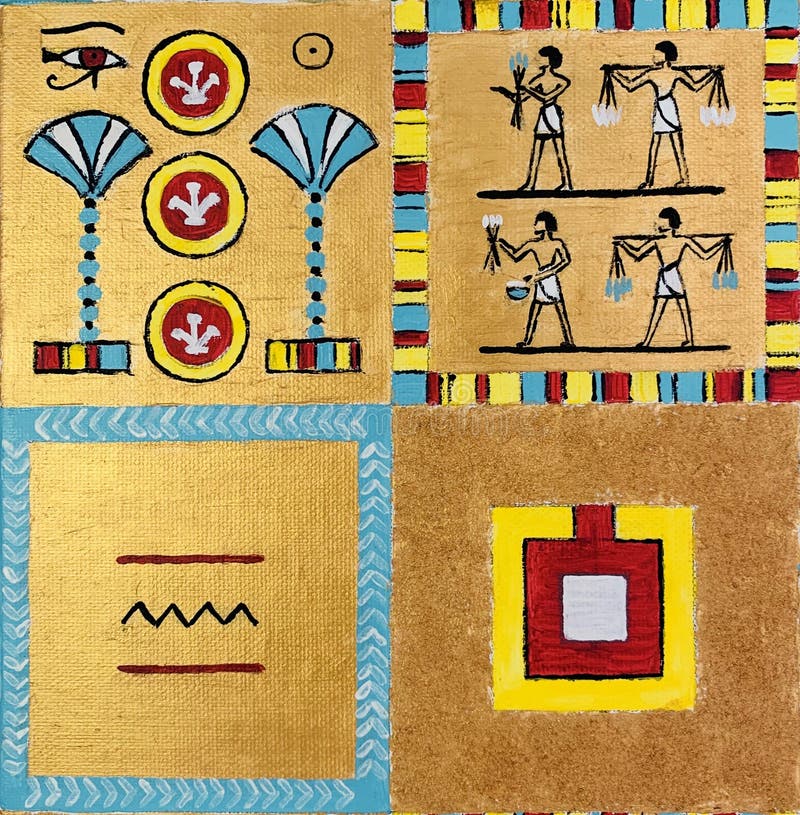 Ancient Egypt Stylized Abstract Art. Stock Image - Image of stylized ...