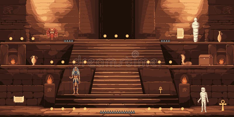 Ancient Egypt Temple or Pyramid 8bit Arcade Game Stock Vector ...