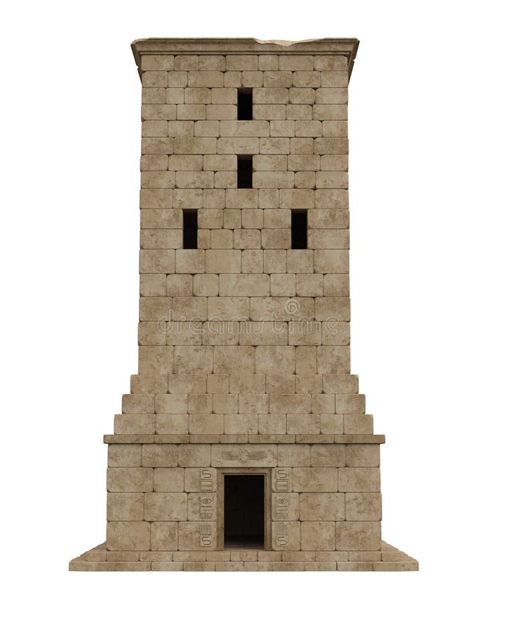 Ancient Egyptian Architecture Square Stone Tower with Open Doorway ...