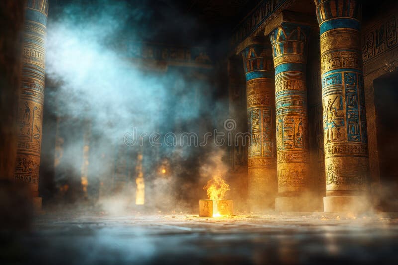 Ancient Egyptian CGI Rendering with Hieroglyphs Stock Illustration ...
