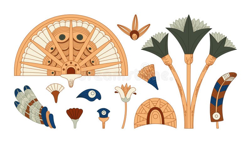 Ancient Egyptian Decorative Isolated Elements, Traditional Ornamental ...