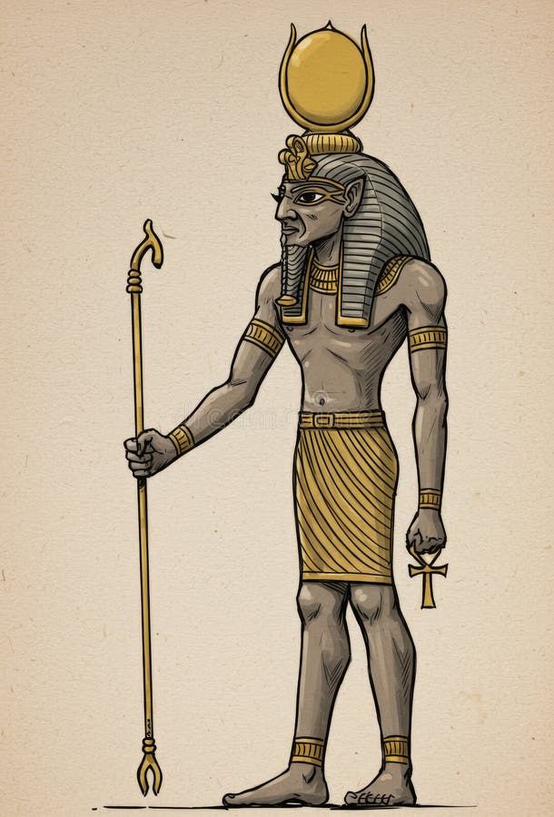 Thoth Full Body Illustration Ancient Egyptian Deity God of Wisdom Magic ...