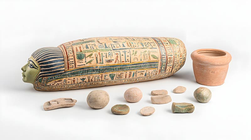 Ancient Egyptian Embalming Artifacts and Tools Stock Illustration ...