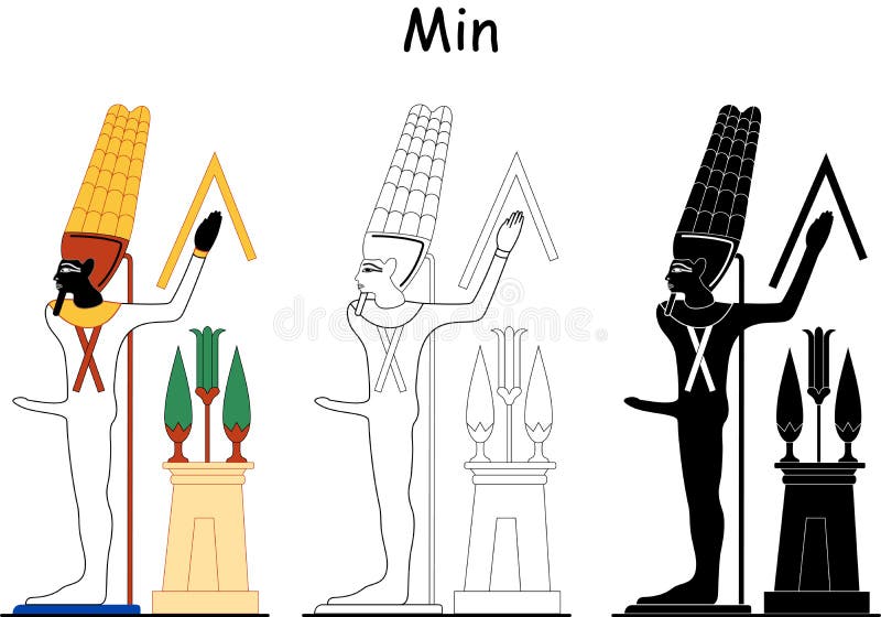 Ancient Egyptian god - Min stock vector. Illustration of colorful ...