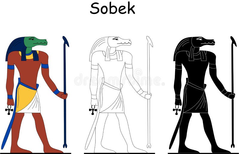 Egyptian God Sobek Drawing