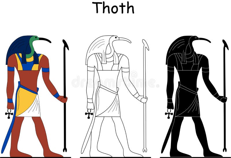 Ancient Egyptian God - Thoth Stock Vector - Illustration of landmarks ...