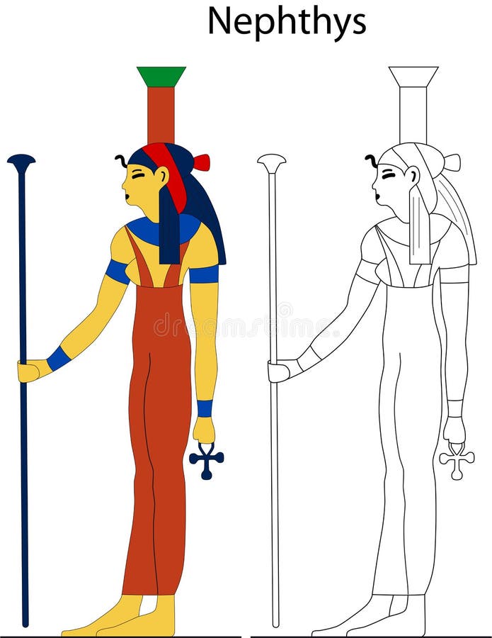 Ancient Egyptian Goddess - Nephthys Stock Vector - Illustration of ...