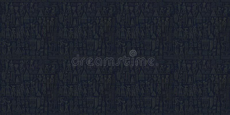 Ancient Egyptian Hieroglyph Seamless Pattern Pharaoh Papyrus Old Egypt ...