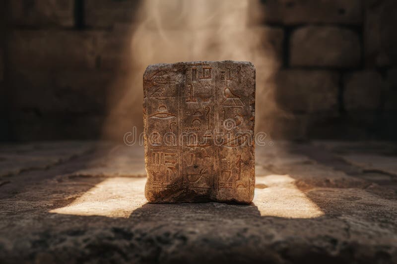 Ancient Egyptian Hieroglyphic Stone Tablet Stock Illustration ...