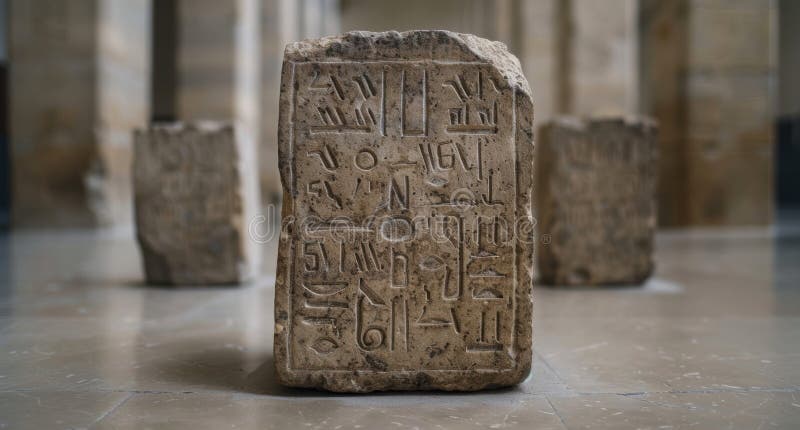 Ancient Egyptian Hieroglyphic Stone Tablet Stock Illustration ...