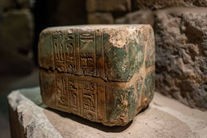 Ancient Egyptian Hieroglyphic Stone Tablet Stock Illustration ...