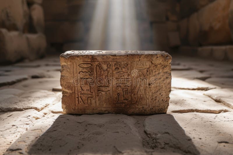 Ancient Egyptian Hieroglyphic Stone Tablet Stock Illustration ...