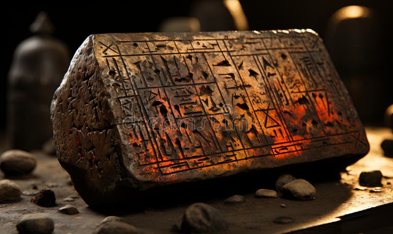 Ancient Egyptian Inscribed Stone Stock Photo - Image of religious ...