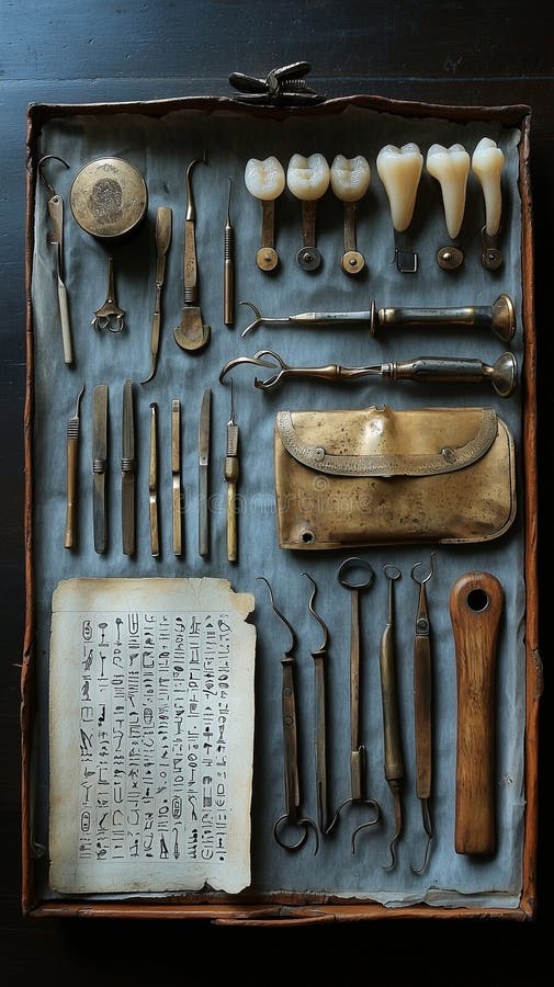 Ancient Egyptian Medical and Ritual Tools Stock Illustration ...