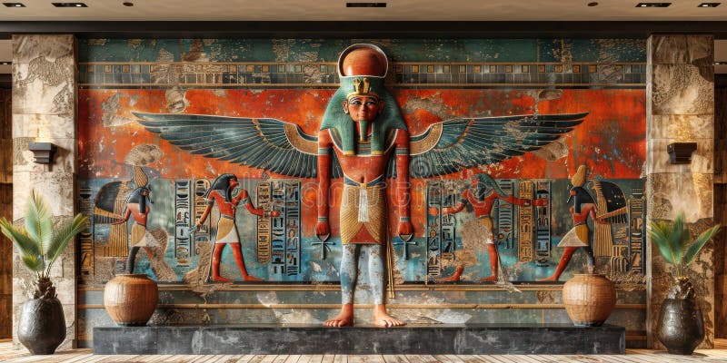 Ancient Egyptian Mural in Interior Design. Created by Generative ...