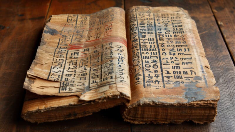 Ancient Egyptian Papyrus with Hieroglyphs Displaying Historical Script ...