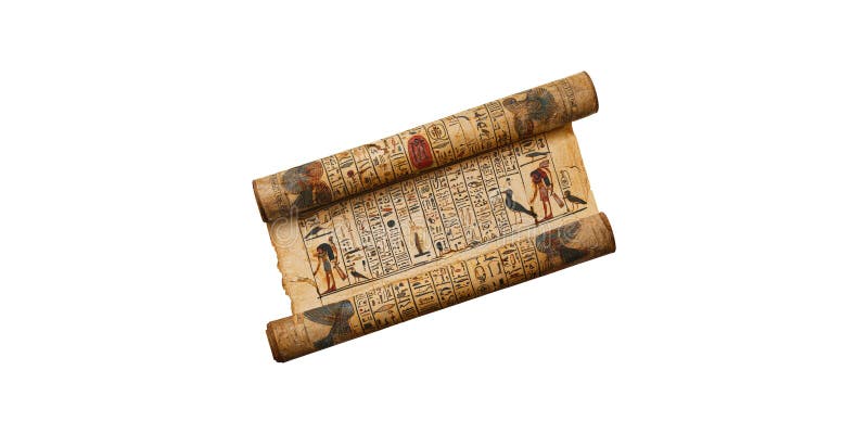 Ancient Egyptian Papyrus Scroll Hieroglyphs Isolated Transparent ...