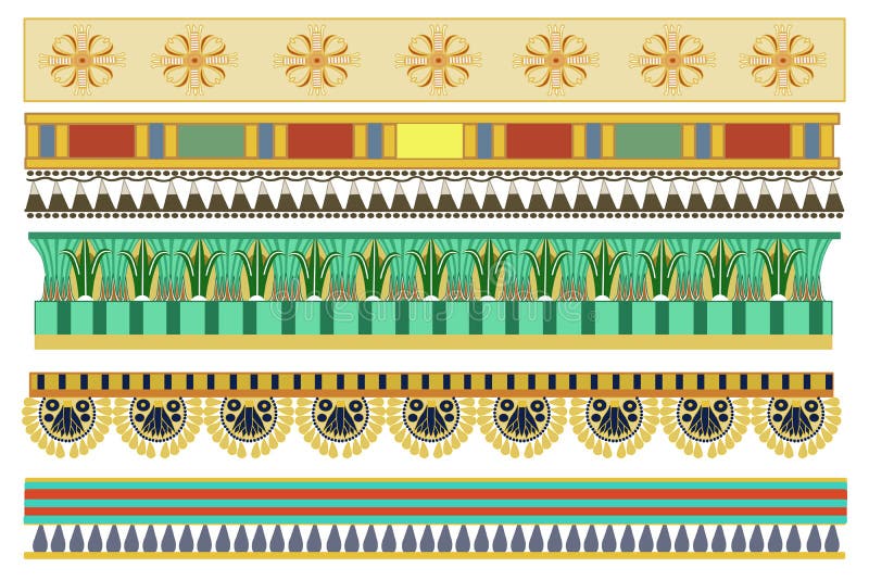 Ancient Egyptian Pattern Designs Stock Illustration - Illustration of ...