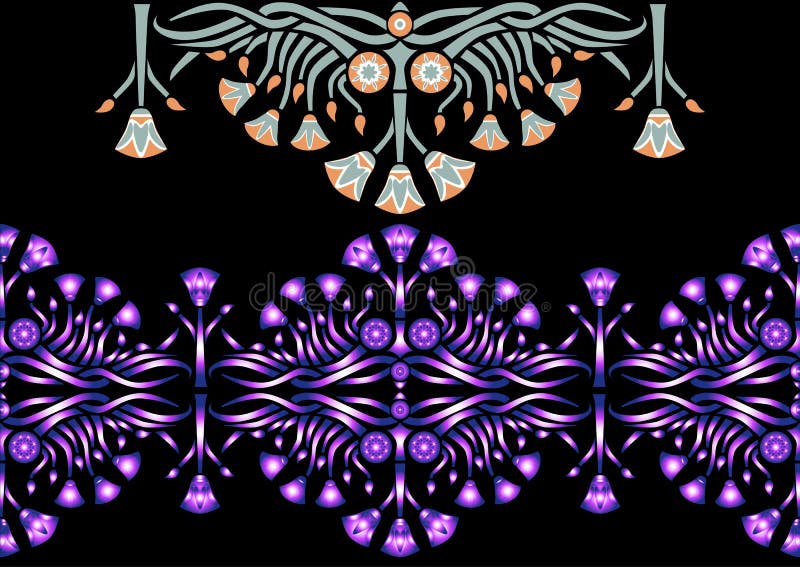 Ancient Egyptian Pattern with Lotus Stock Vector - Illustration of ...